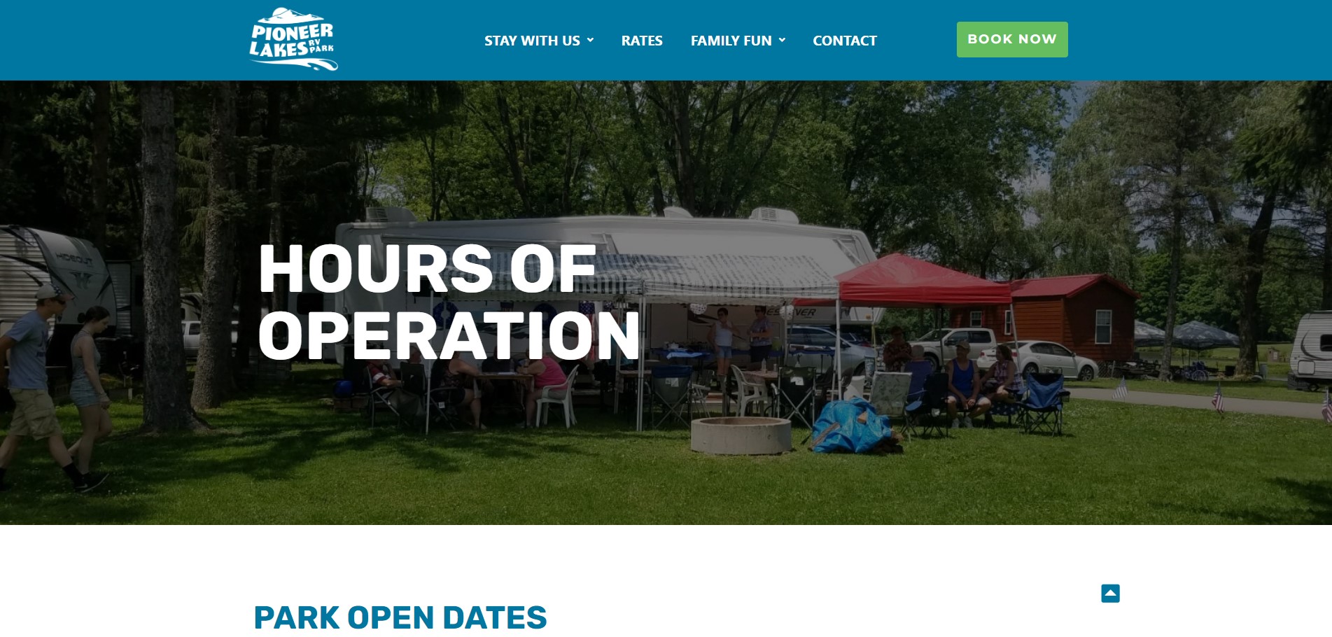 Hours of Operation - Pioneer Lakes